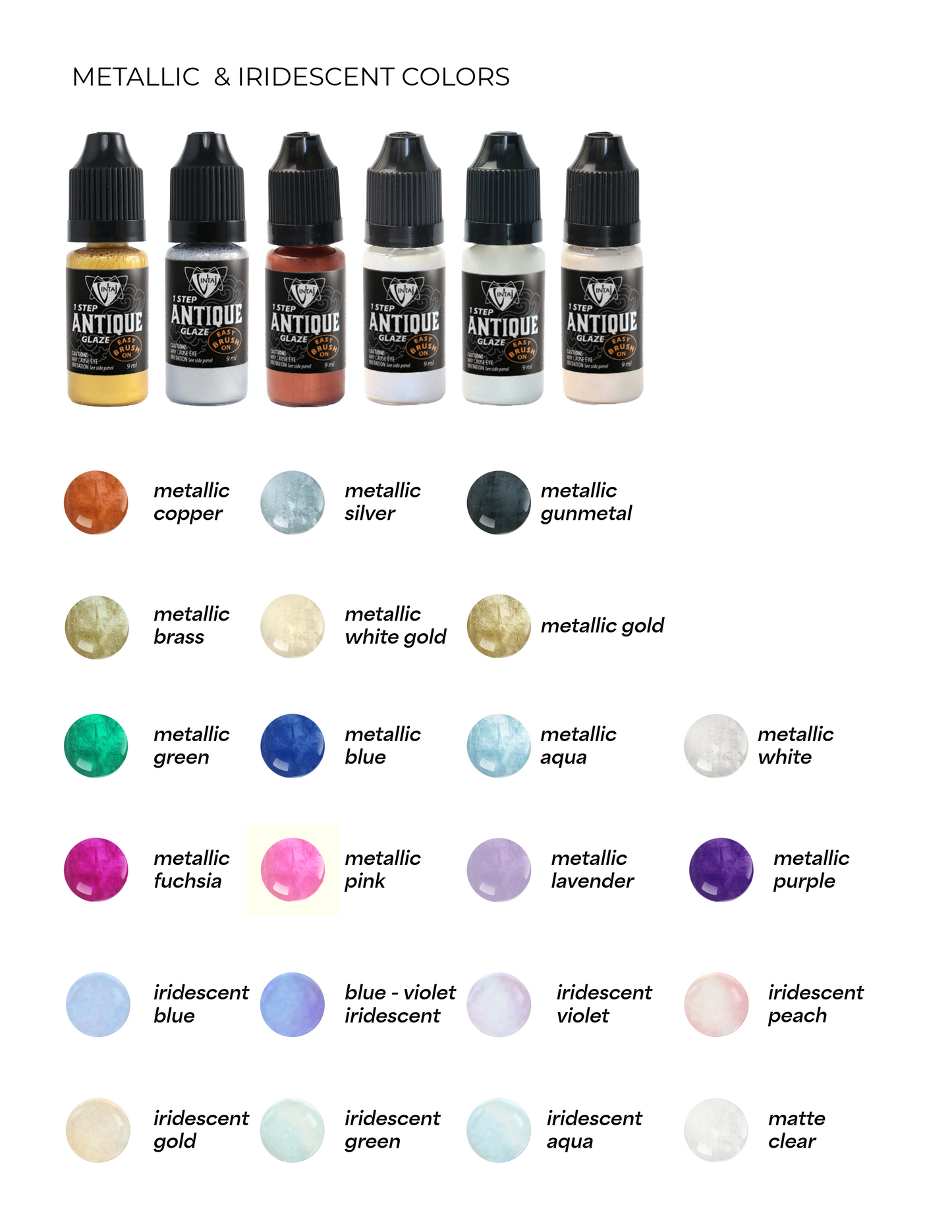 Metallic 1 Step Antique Glaze Complete Color Collection 22 pc Set ...