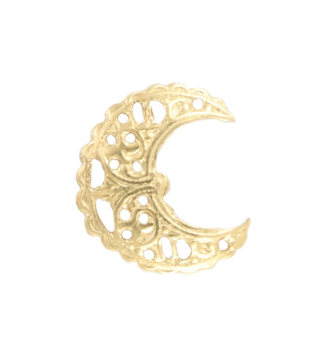 17x15mm Filigree Moon - Solid Brass (20pcs) – Vintaj Wholesale